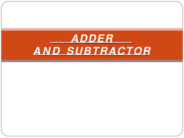 (PDF) HALF ADDER AND FULL ADDER