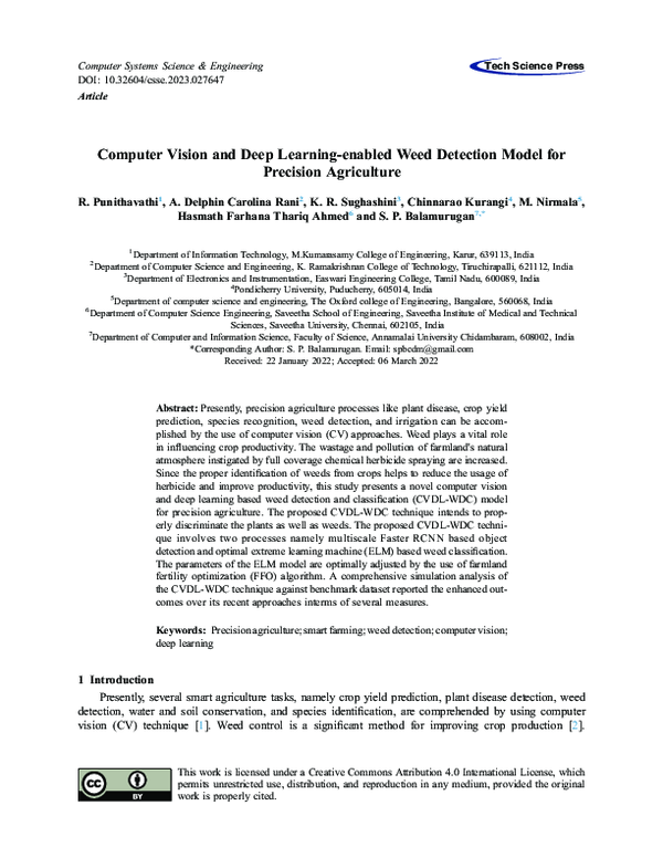 (PDF) Computer Vision and Deep Learning-enabled Weed Detection Model ...