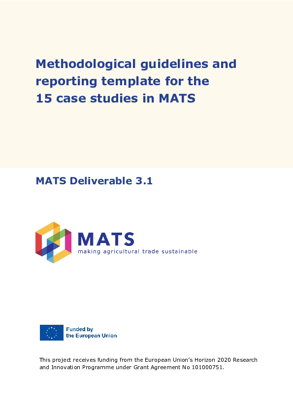 (PDF) D3.1 Methodological guidelines and reporting template for the 15 ...