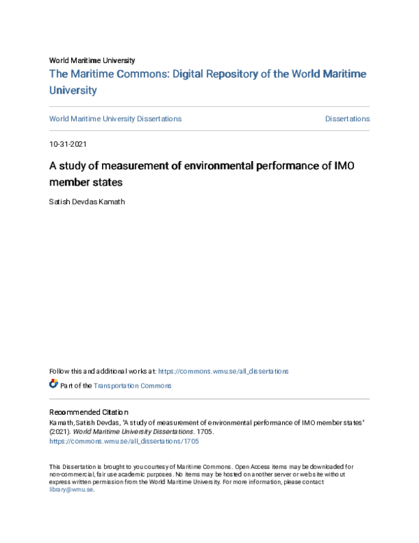 (PDF) A study of measurement of environmental performance of IMO member ...