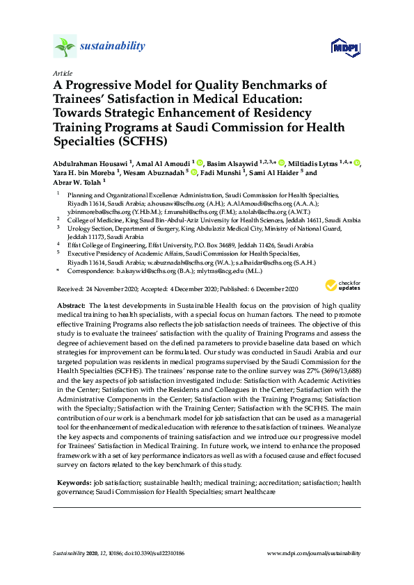 (PDF) A Progressive Model for Quality Benchmarks of Trainees ...