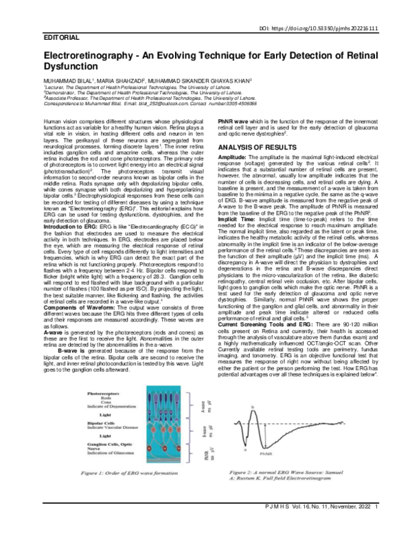 (PDF) Electroretinography -An Evolving Technique for Early Detection of ...