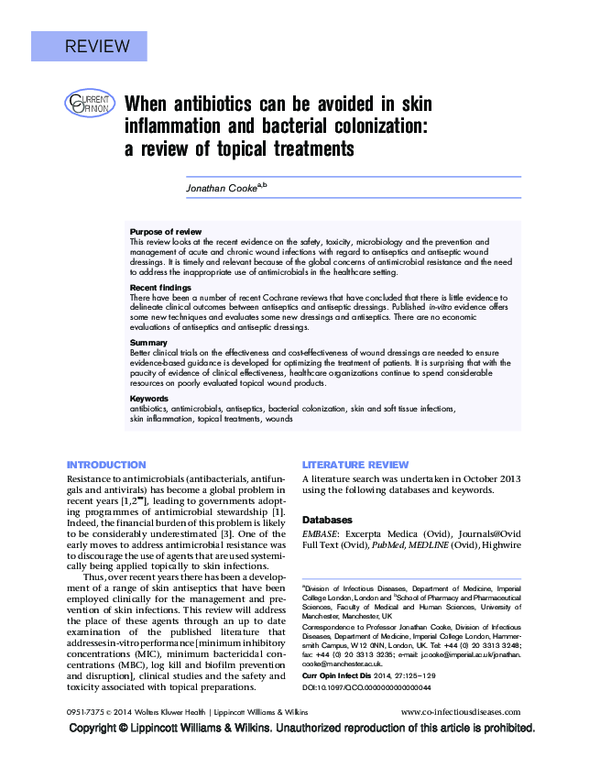 (PDF) When antibiotics can be avoided in skin inflammation and ...