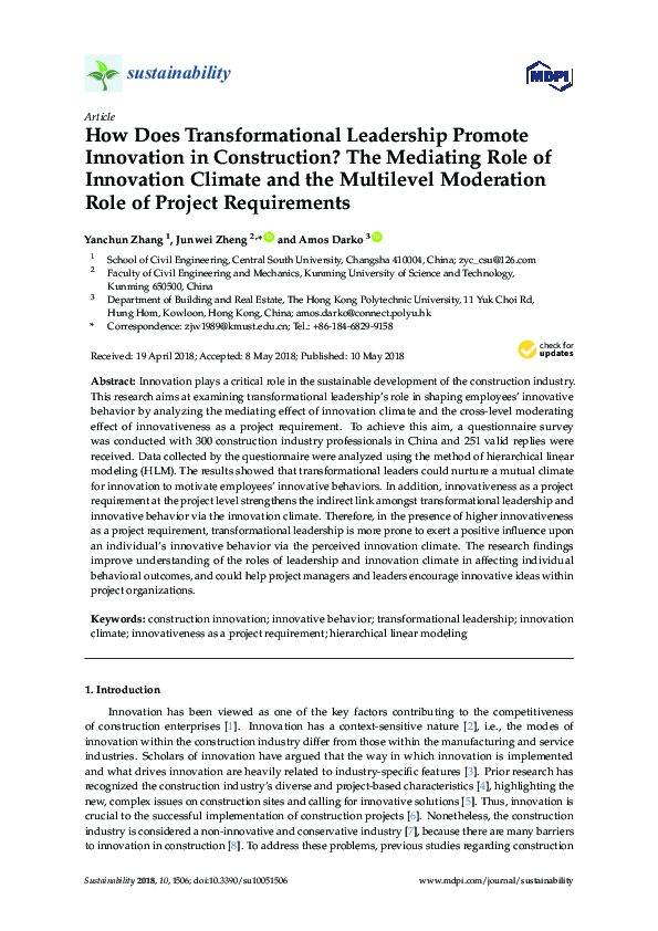 (PDF) How Does Transformational Leadership Promote Innovation in ...