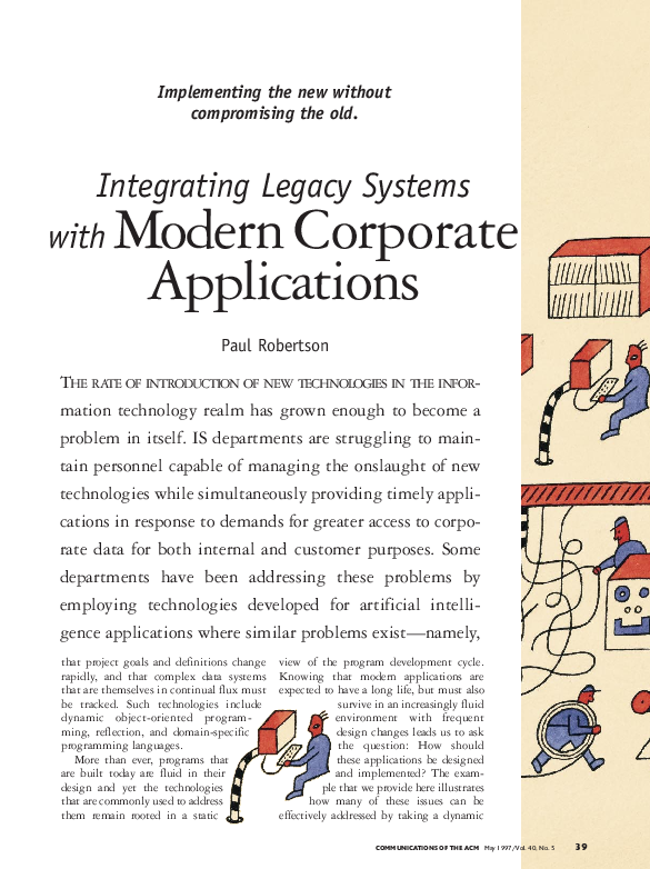 (PDF) Integrating legacy systems with modern corporate applications