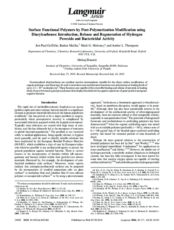 (PDF) Surface Characterization and in situ Protein Adsorption Studies on Carbene-Modified Polymers