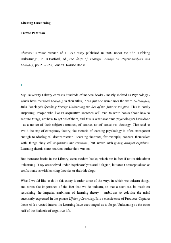 (DOC) Lifelong Unlearning