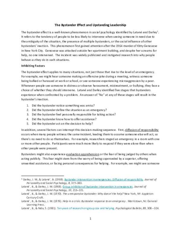 (PDF) The Bystander Effect