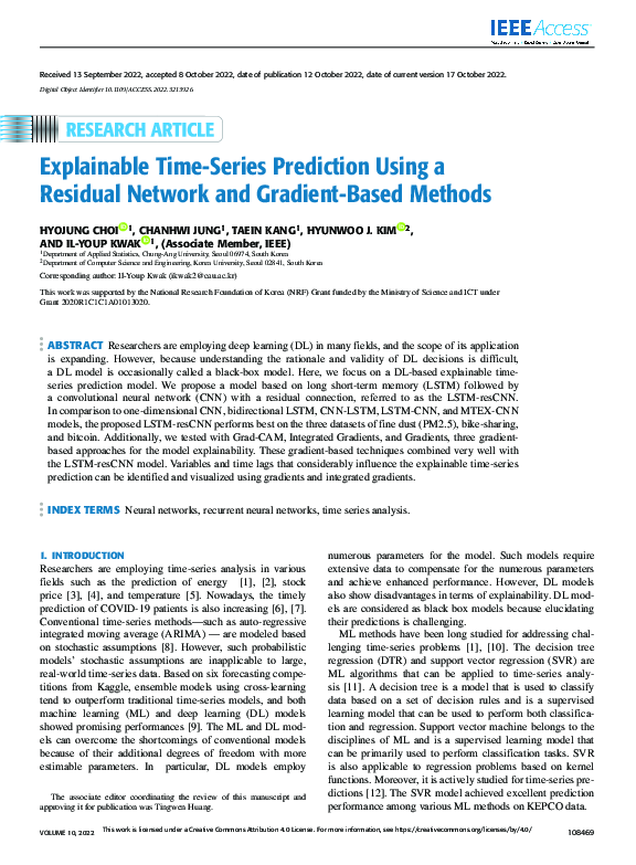 (PDF) Explainable Time-Series Prediction Using a Residual Network and ...