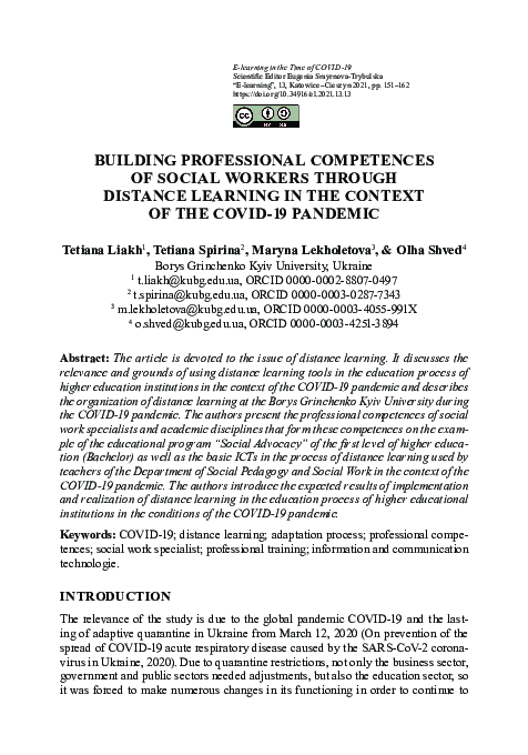 (PDF) Building Professional Competences of Social Workers through ...