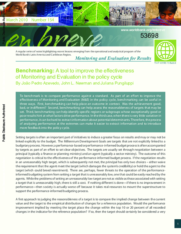 (PDF) Benchmarking: A tool to improve the effectiveness of Monitoring ...