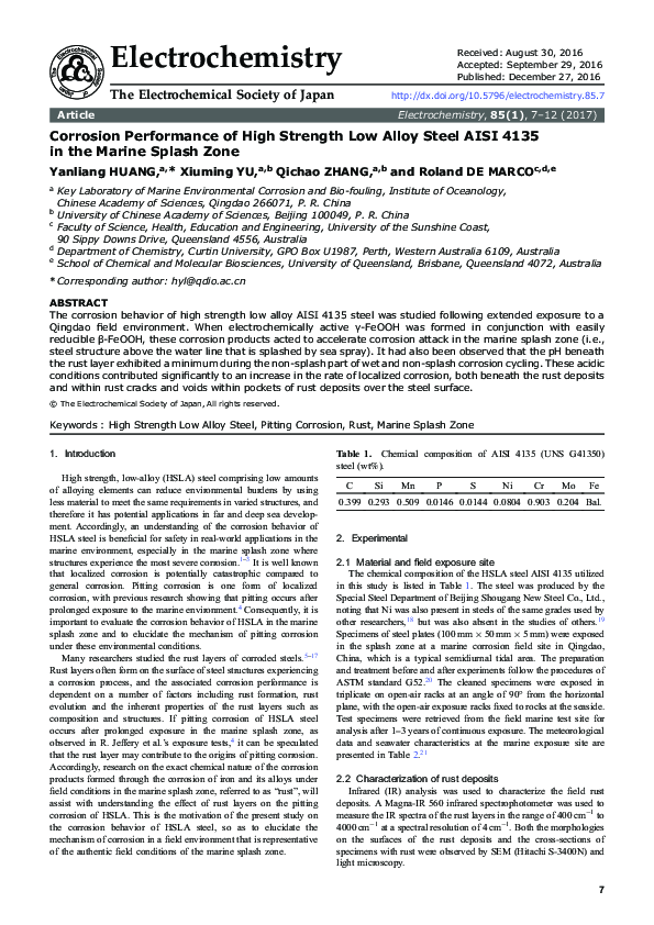 (PDF) Corrosion Performance of High Strength Low Alloy Steel AISI 4135 ...