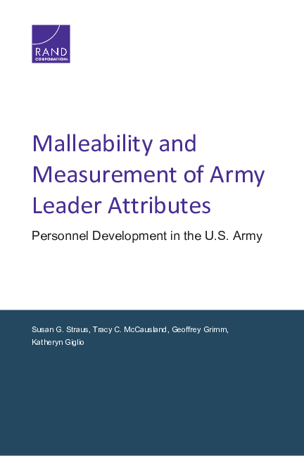 (PDF) Malleability and Measurement of Army Leader Attributes: Personnel ...