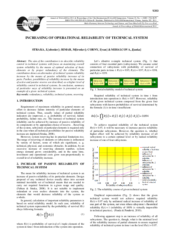 (PDF) Increasing of Operational Reliability of Technical System