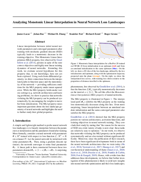 (PDF) Analyzing Monotonic Linear Interpolation in Neural Network Loss Landscapes