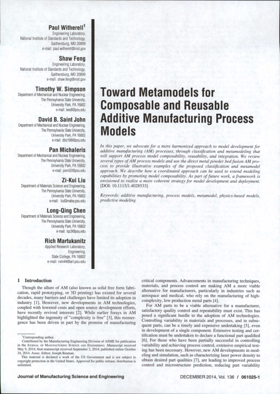 (PDF) Toward Metamodels for Composable and Reusable Additive ...