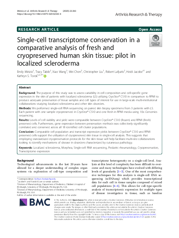 (PDF) Single-cell transcriptome conservation in a comparative analysis ...