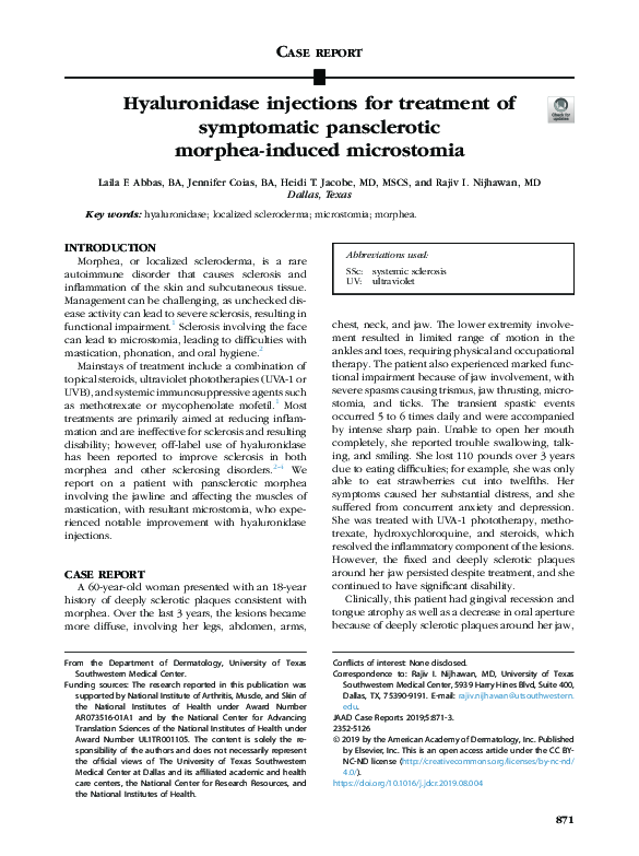 (PDF) Hyaluronidase injections for treatment of symptomatic ...