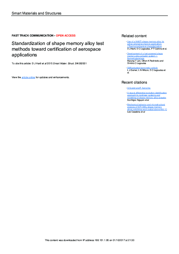 (PDF) Standardization of shape memory alloy test methods toward ...