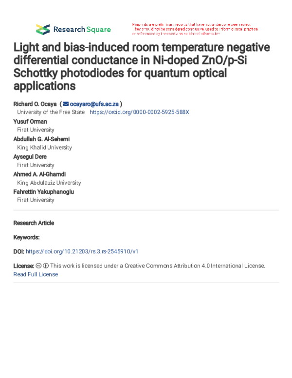 (PDF) Light and bias-induced room temperature negative differential ...