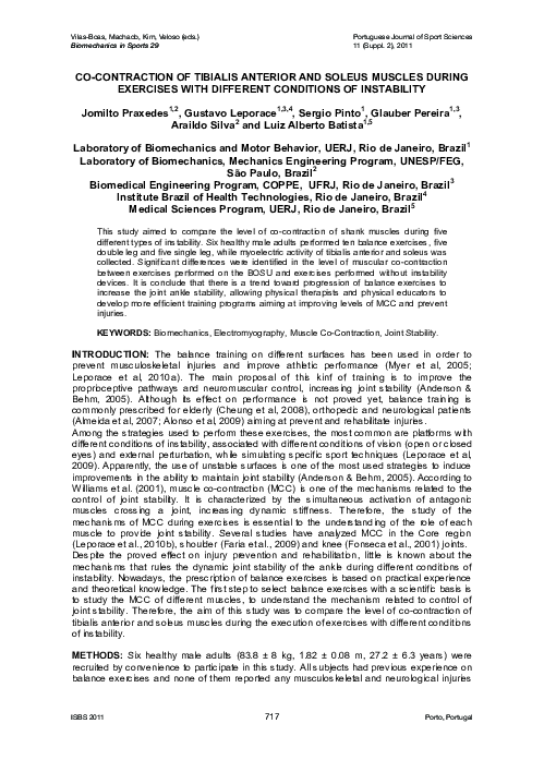(PDF) Co-contraction of tibialis anterior and soleus muscles during ...