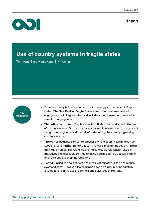 (PDF) Use of country systems in fragile states