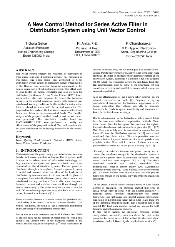 (PDF) A New Control Method for Series Active Filter in Distribution ...