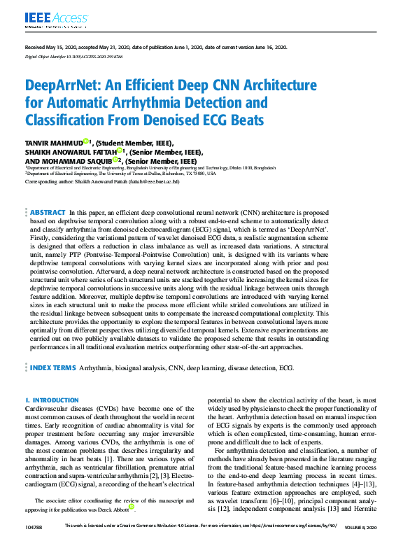(PDF) DeepArrNet: An Efficient Deep CNN Architecture for Automatic ...