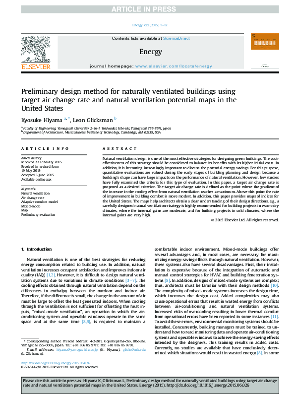 (PDF) Preliminary design method for naturally ventilated buildings ...