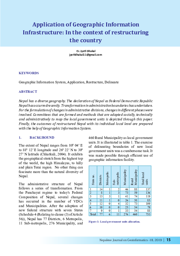 (PDF) Application of Geographic Information Infrastructure: In the ...