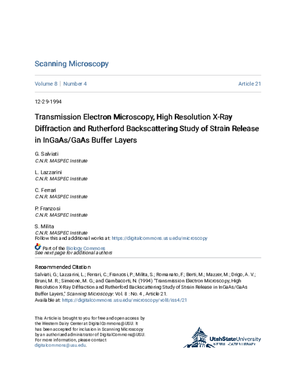 (PDF) Transmission Electron Microscopy, High Resolution X-Ray Diffraction and Rutherford ...