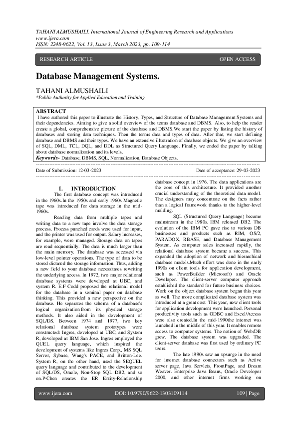 (PDF) Database Management Systems