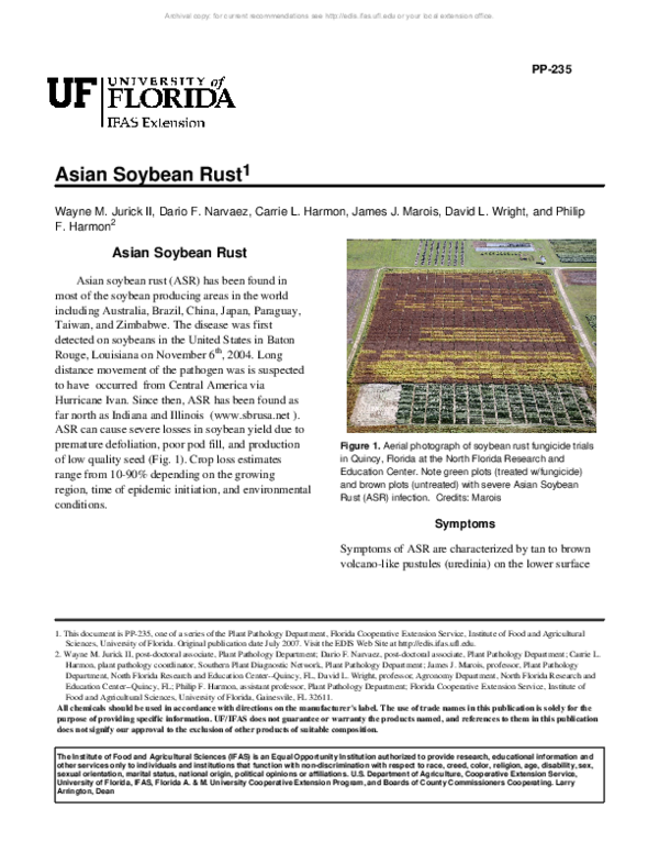 Pdf Asian Soybean Rust
