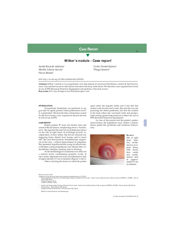 (PDF) Milker’s nodule - Case report
