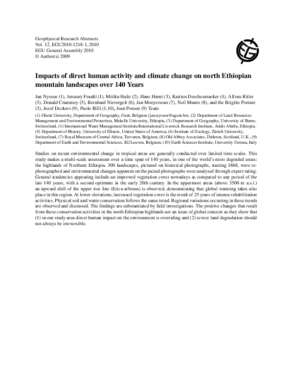 (PDF) Impacts of direct human activity and climate change on north ...