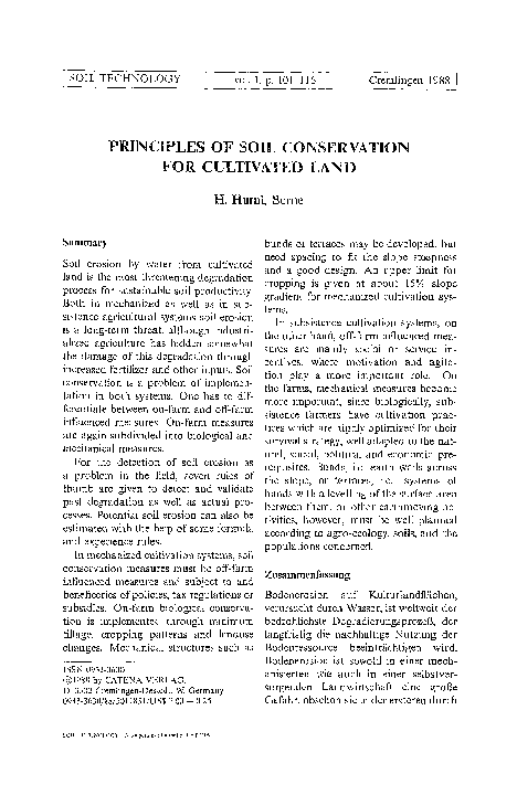(PDF) Principles of soil conservation for cultivated land
