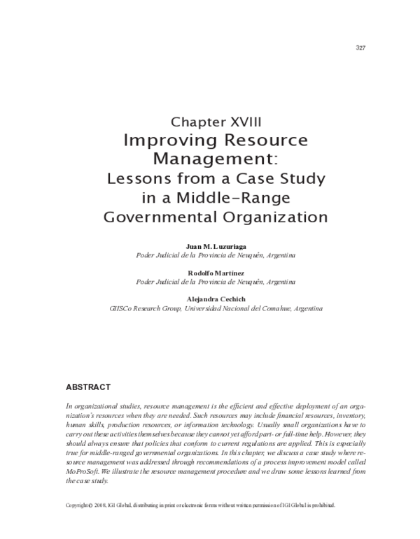 (PDF) Improving Resource Management