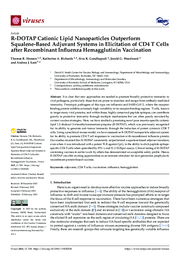 (PDF) R-DOTAP Cationic Lipid Nanoparticles Outperform Squalene-Based ...