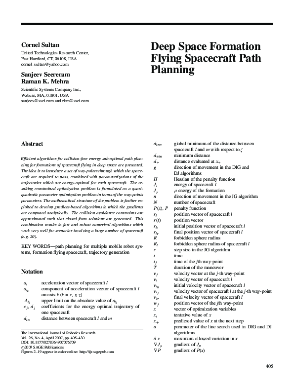 (PDF) Deep Space Formation Flying Spacecraft Path Planning | Raman Mehra - Academia.edu