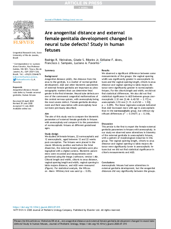 (PDF) Are anogenital distance and external female genitalia development ...
