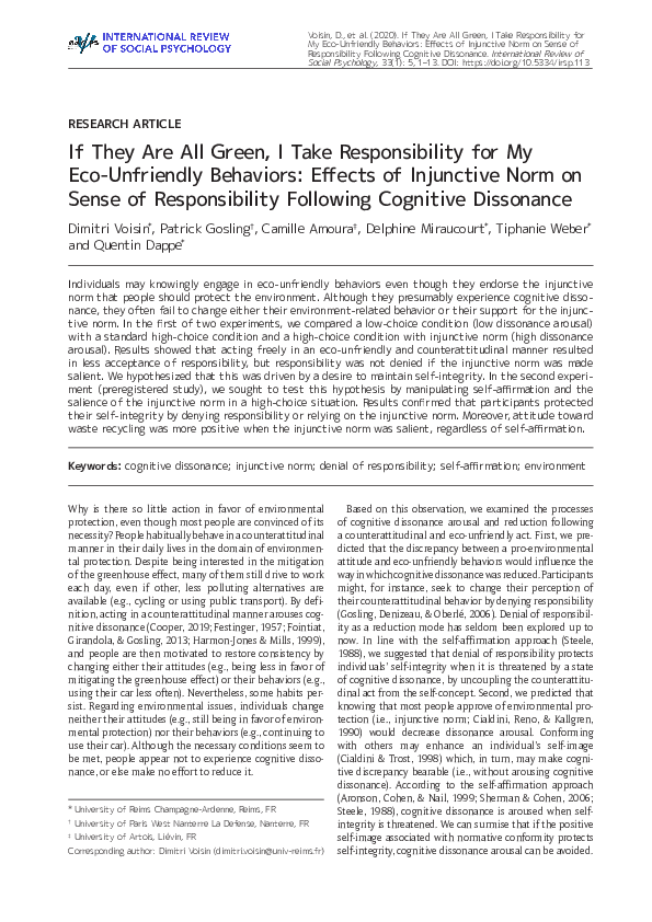 (PDF) If They Are All Green, I Take Responsibility for My Eco ...