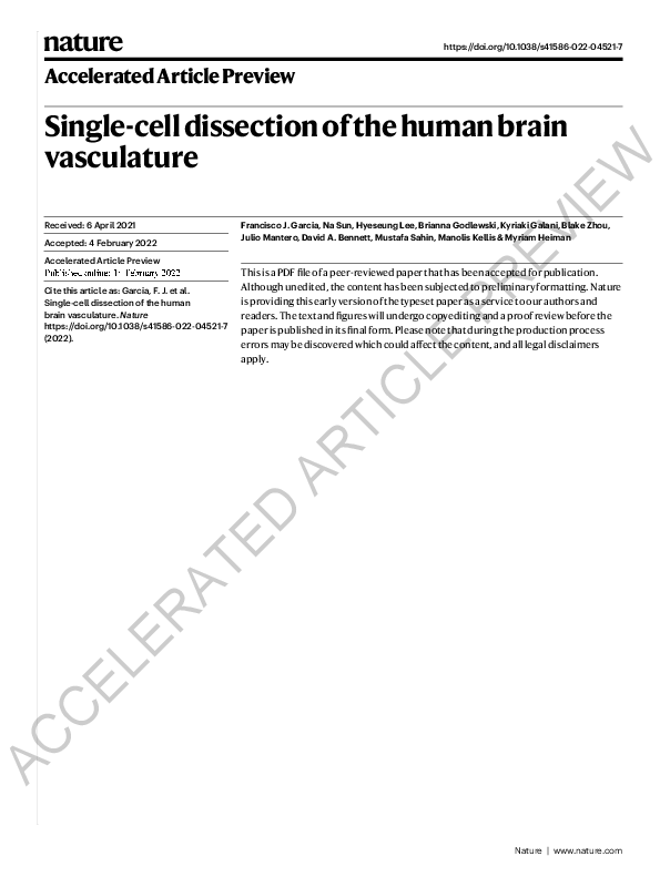 (PDF) Single-cell dissection of the human brain vasculature