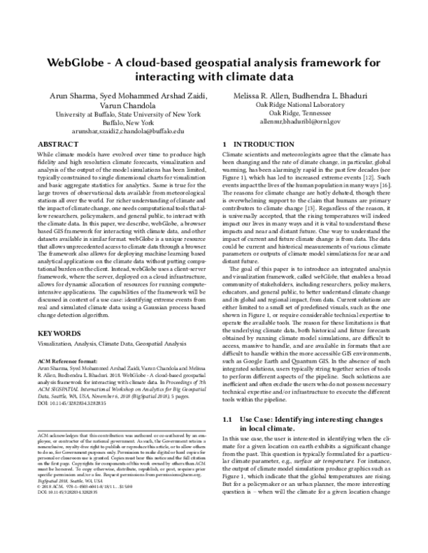 (PDF) WebGIobe - A cloud-based geospatial analysis framework for interacting with climate data