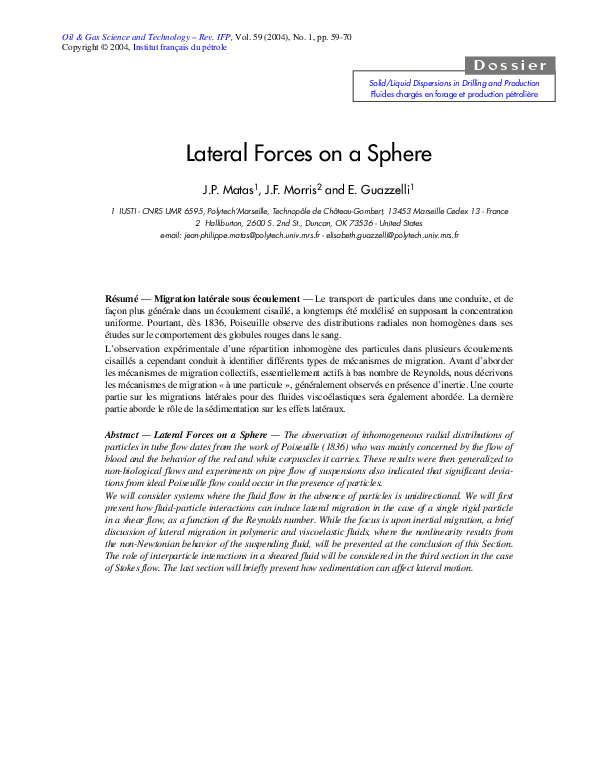 (PDF) Lateral Forces on a Sphere