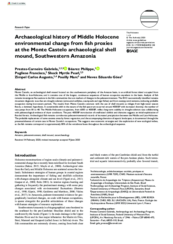 (PDF) Archaeological history of Middle Holocene environmental change ...