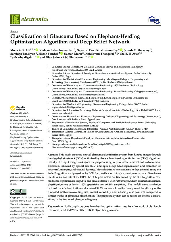 (PDF) Classification of Glaucoma Based on Elephant-Herding Optimization ...