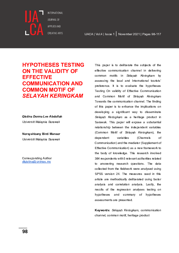 (PDF) Hypotheses Testing on the Validity of Effective Communication and ...