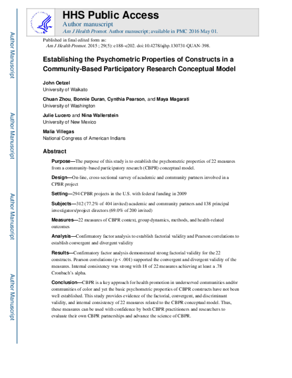 (PDF) Establishing the Psychometric Properties of Constructs in a ...