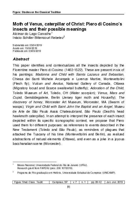 (PDF) Moth of Venus, caterpillar of Christ: Piero di Cosimo’s insects ...