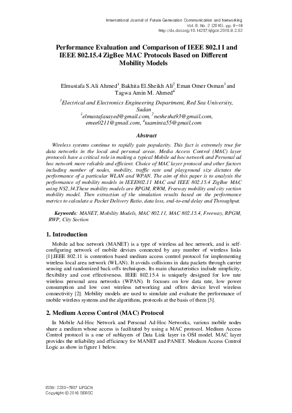 Pdf Performance Evaluation And Comparison Of Ieee 802 11 And Ieee 802
